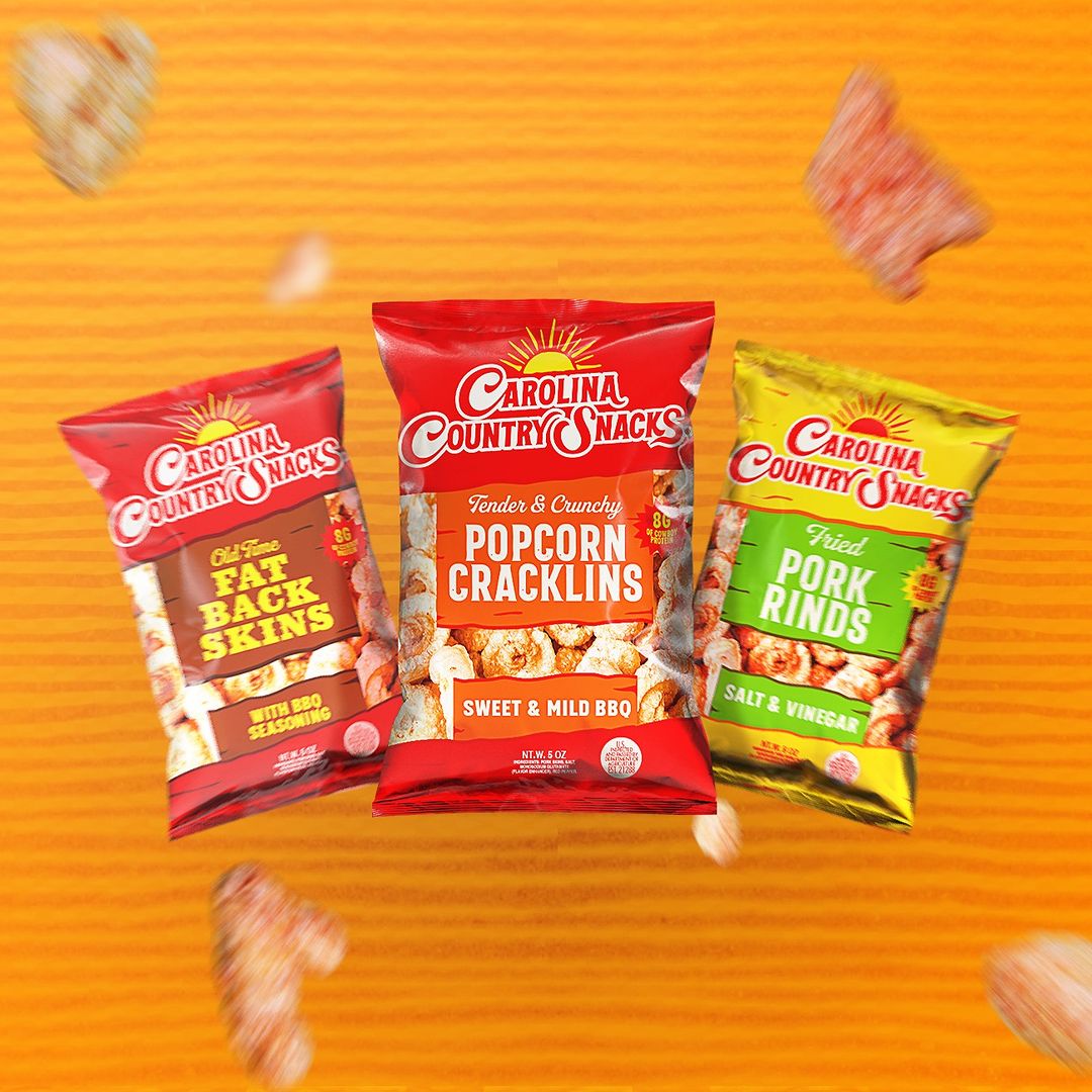 Carolina Country Snacks Salt and Vinegar Fried Pork Rinds | Single, 12 ...